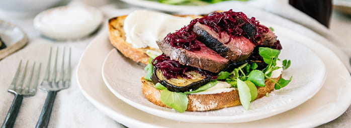 Julie Biuso - T Bone steak with man-sized chips and spicy BBQ sauce ...